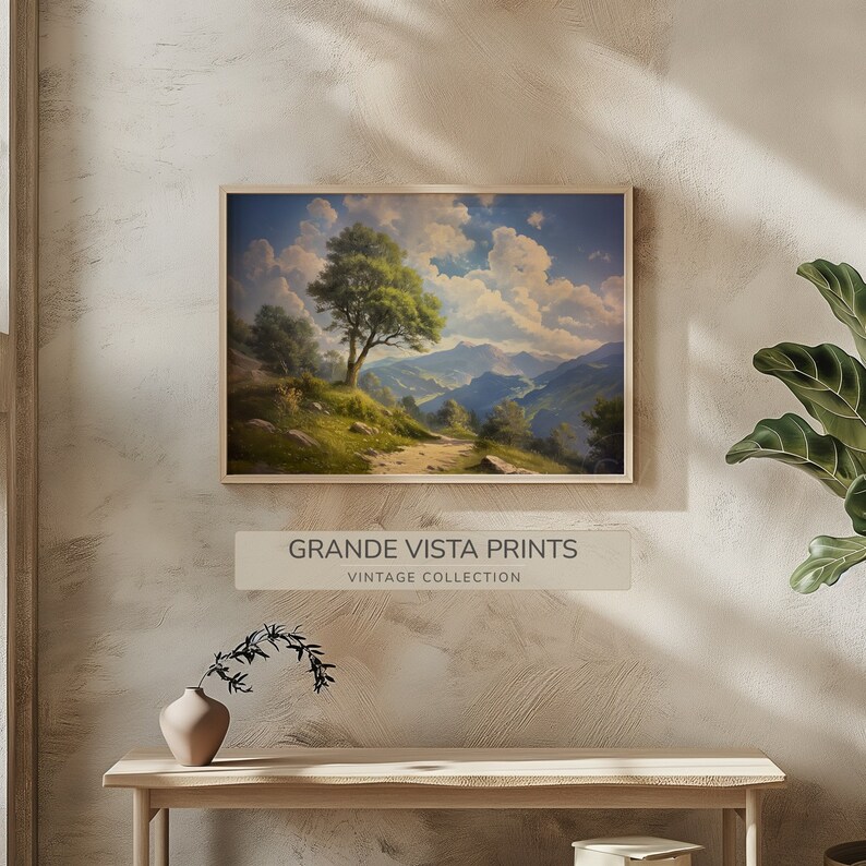 Spring Hill Printable Landscape Painting Digital Download Printable ...