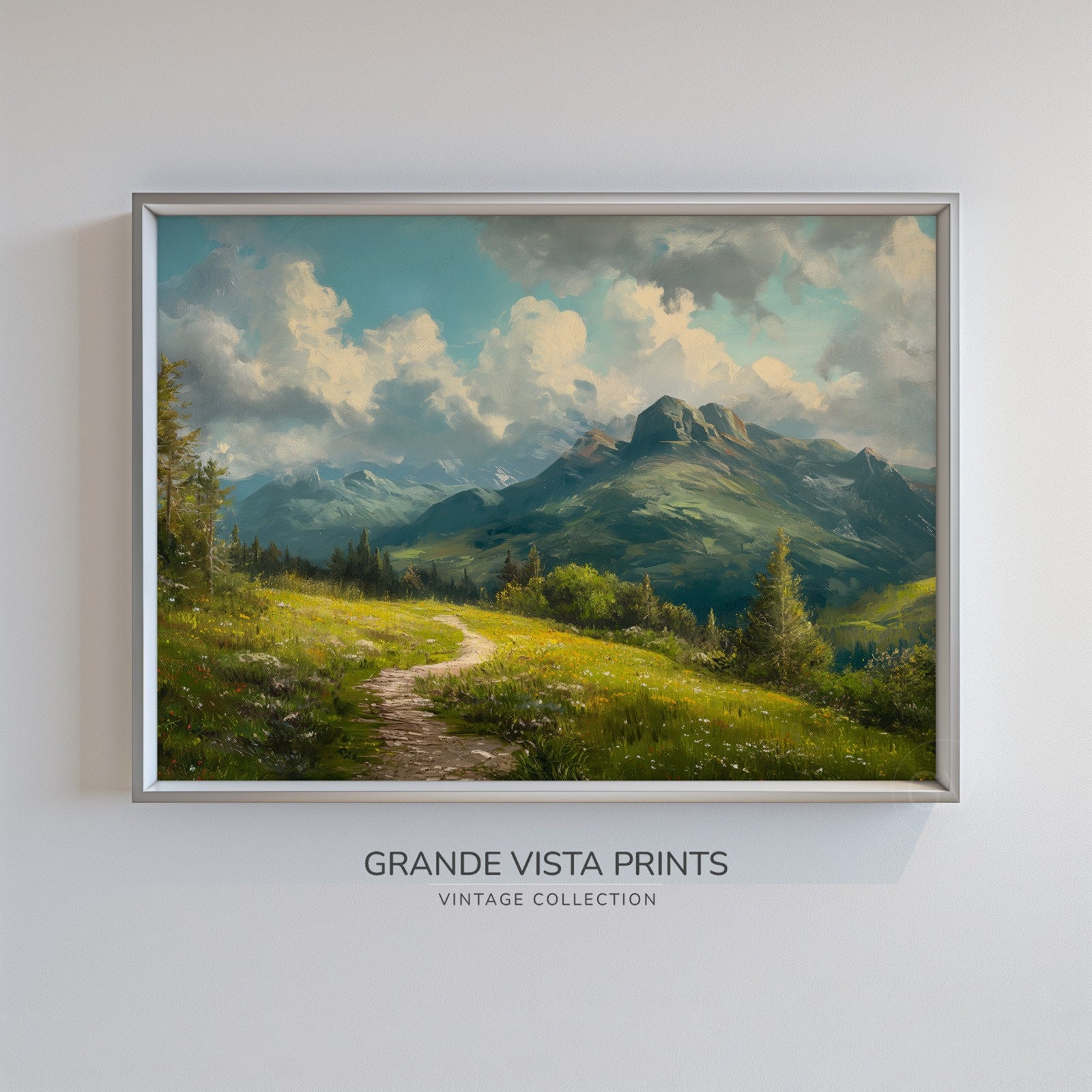 Printable Mountain Path Landscape Wall Art Mountain Forest Landscape ...