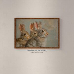 Three Easter Bunnies Printable Painting | Easter Digital Download ...