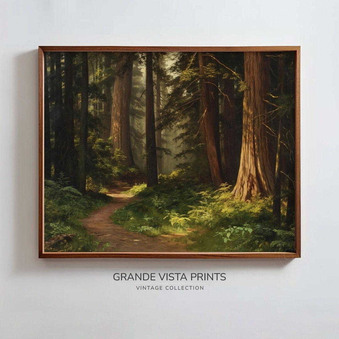 Printable Redwood Forest Painting Wall Art Redwood Printable Artwork ...