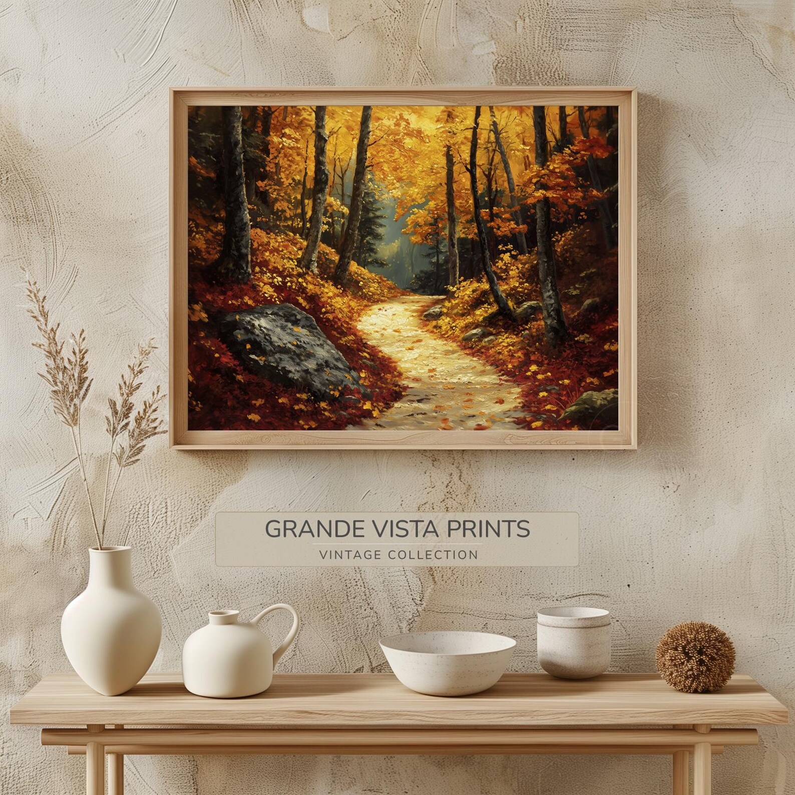 Autumn Fall Forest Landscape Painting Printable Wall Art Printable ...