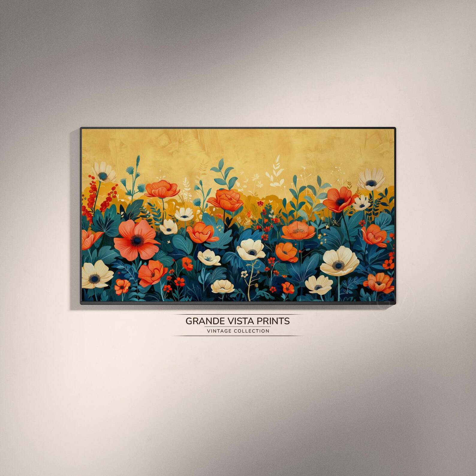 Poppy Field Samsung Frame | Flower Illustration | Flower Screensaver ...