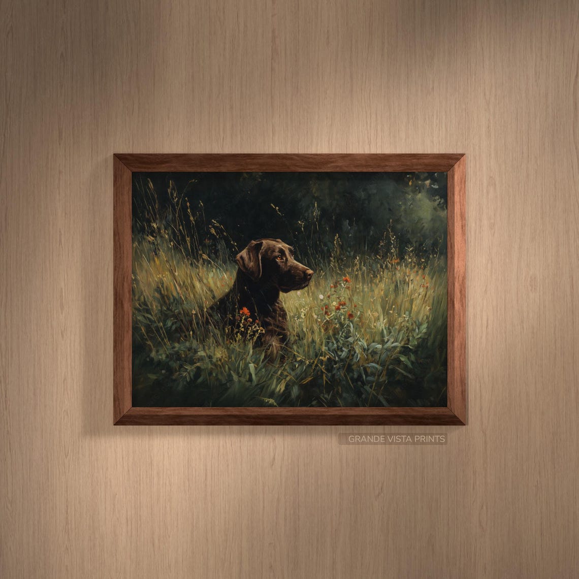 Pintura de cachorro para imprimir, arte de parede com paisagem canina ...