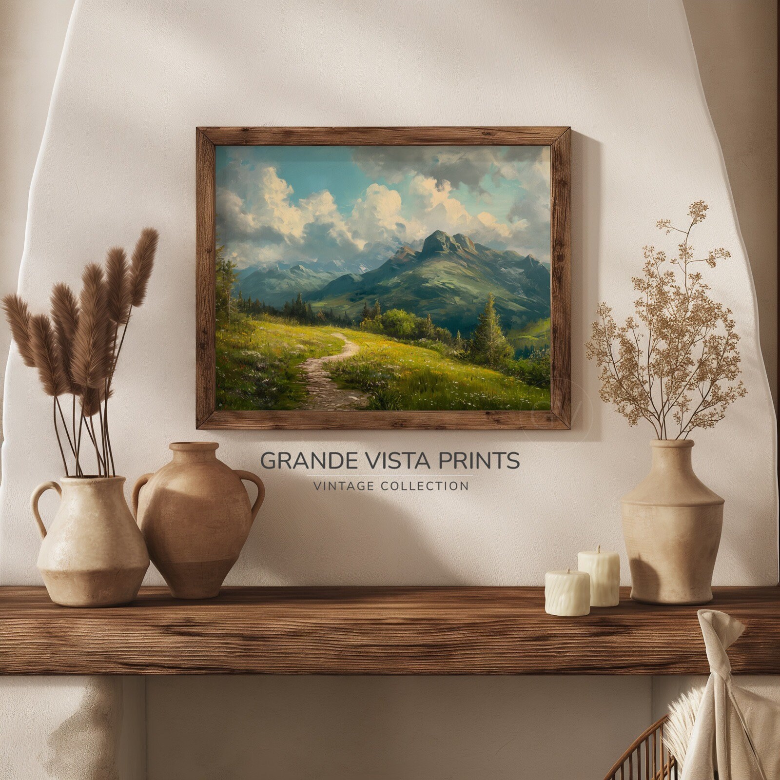 Printable Mountain Path Landscape Wall Art Mountain Forest Landscape ...