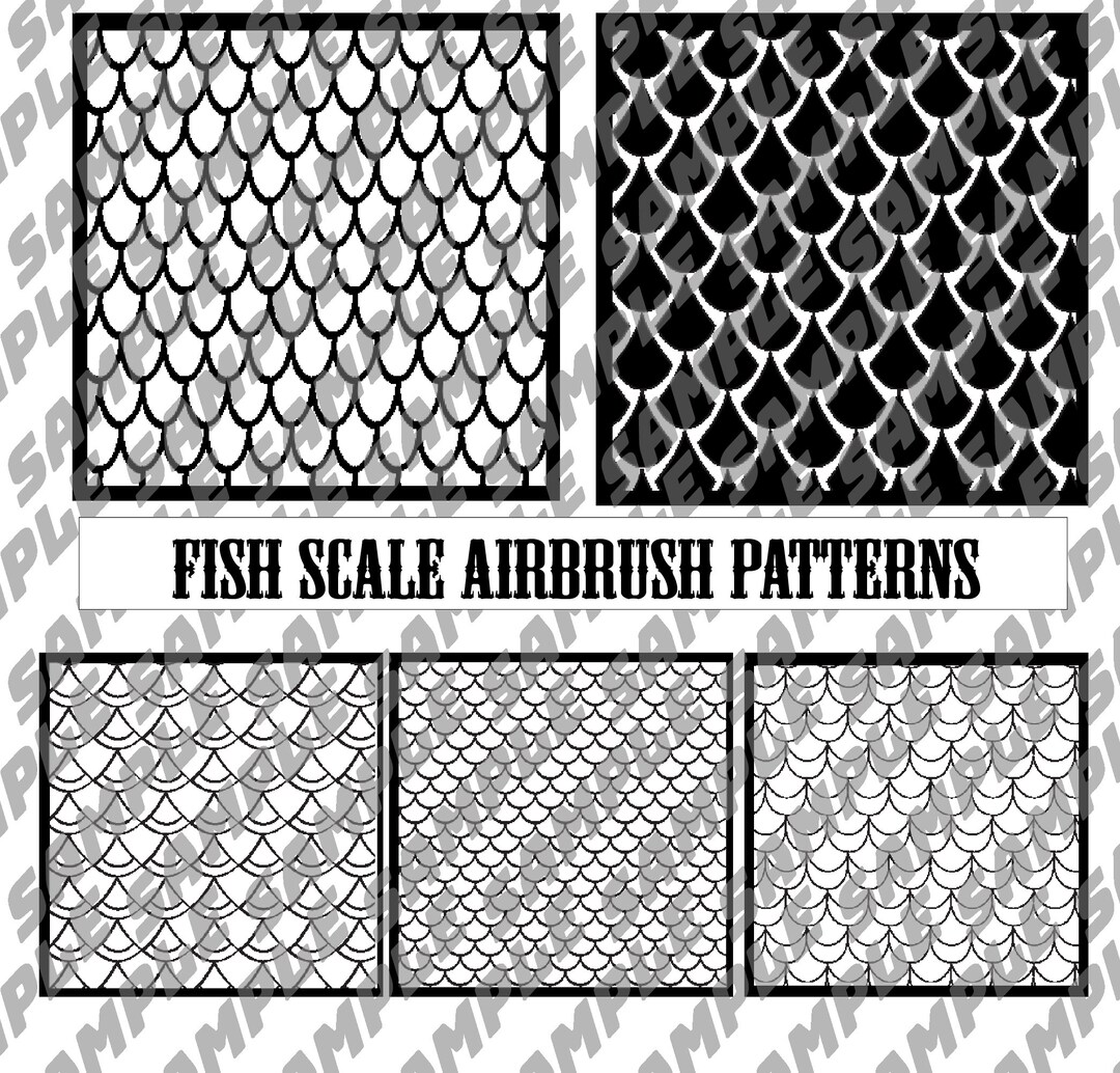 Fish Scale Stencil Patterns - 5pk - Etsy