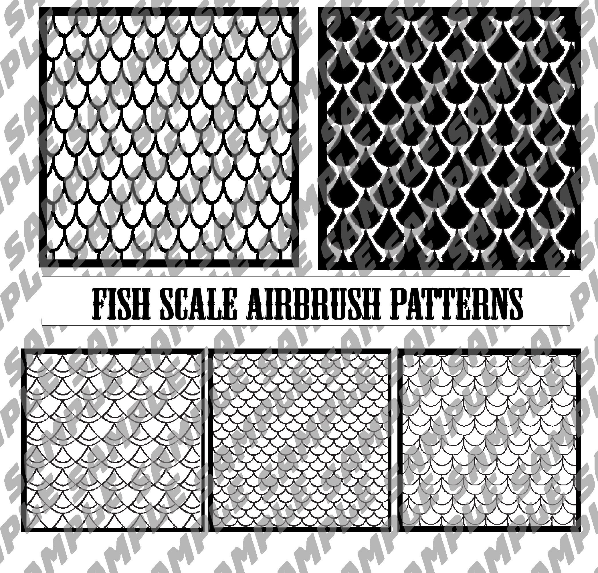 Fish Scale Stencil Patterns - 5pk - Etsy