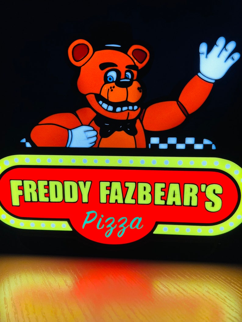 FNAF Inspired Freddy Fazbear LED Sign With Stand - Etsy Australia