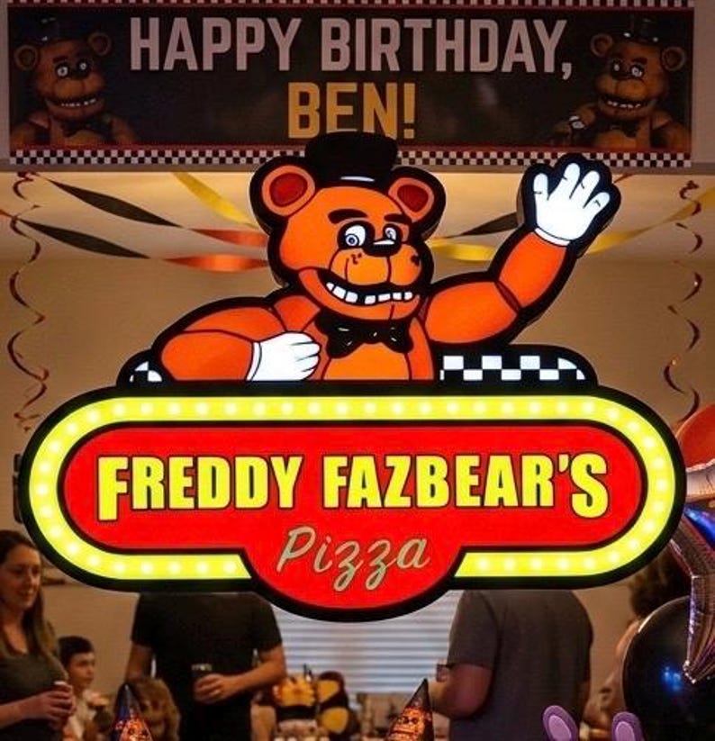 FNAF Inspired Freddy Fazbear LED Sign With Stand - Etsy