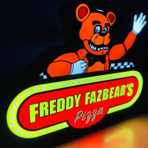 FNAF Inspired Freddy Fazbear LED Sign With Stand - Etsy