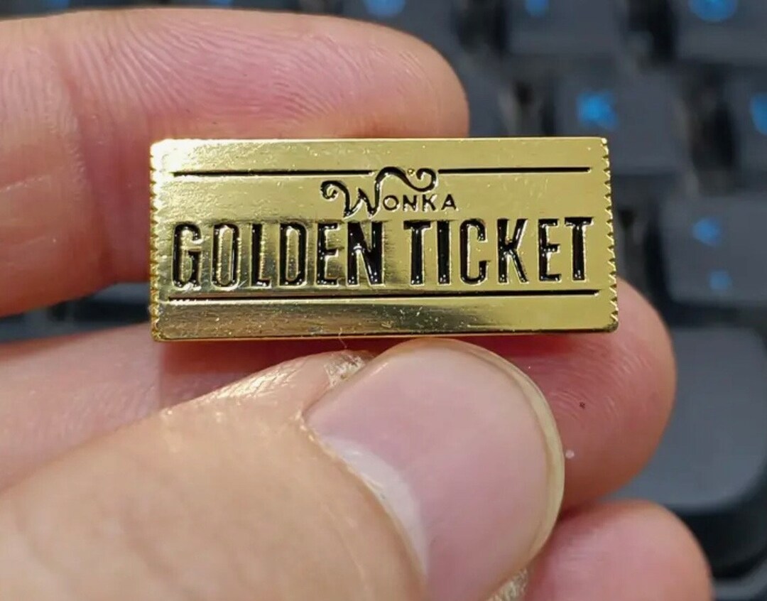 Wonka Golden Ticket Pin - Etsy