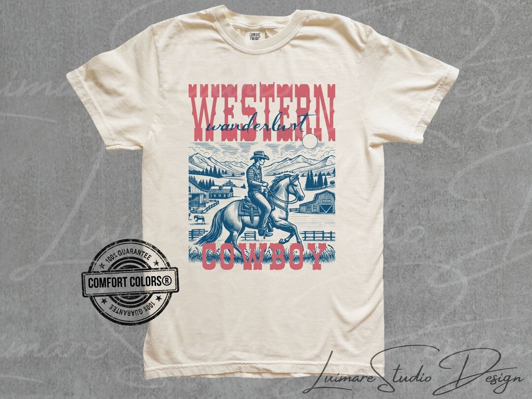 Retro Wild West Cowboy Comfort Colors® Graphic 2000s T-shirt Vintage ...
