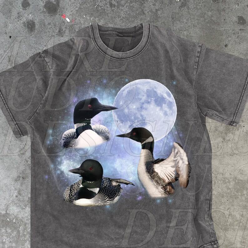 Common Loon Shirt 90s Graphic Vintage Distressed Bird Lover Tee Retro ...