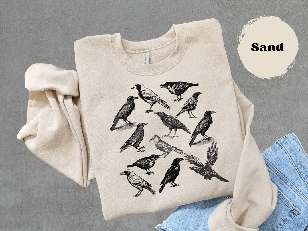 Crow Sweater Retro 90s Raven Tattoo Comfort Colors® Vintage Y2k Bird ...