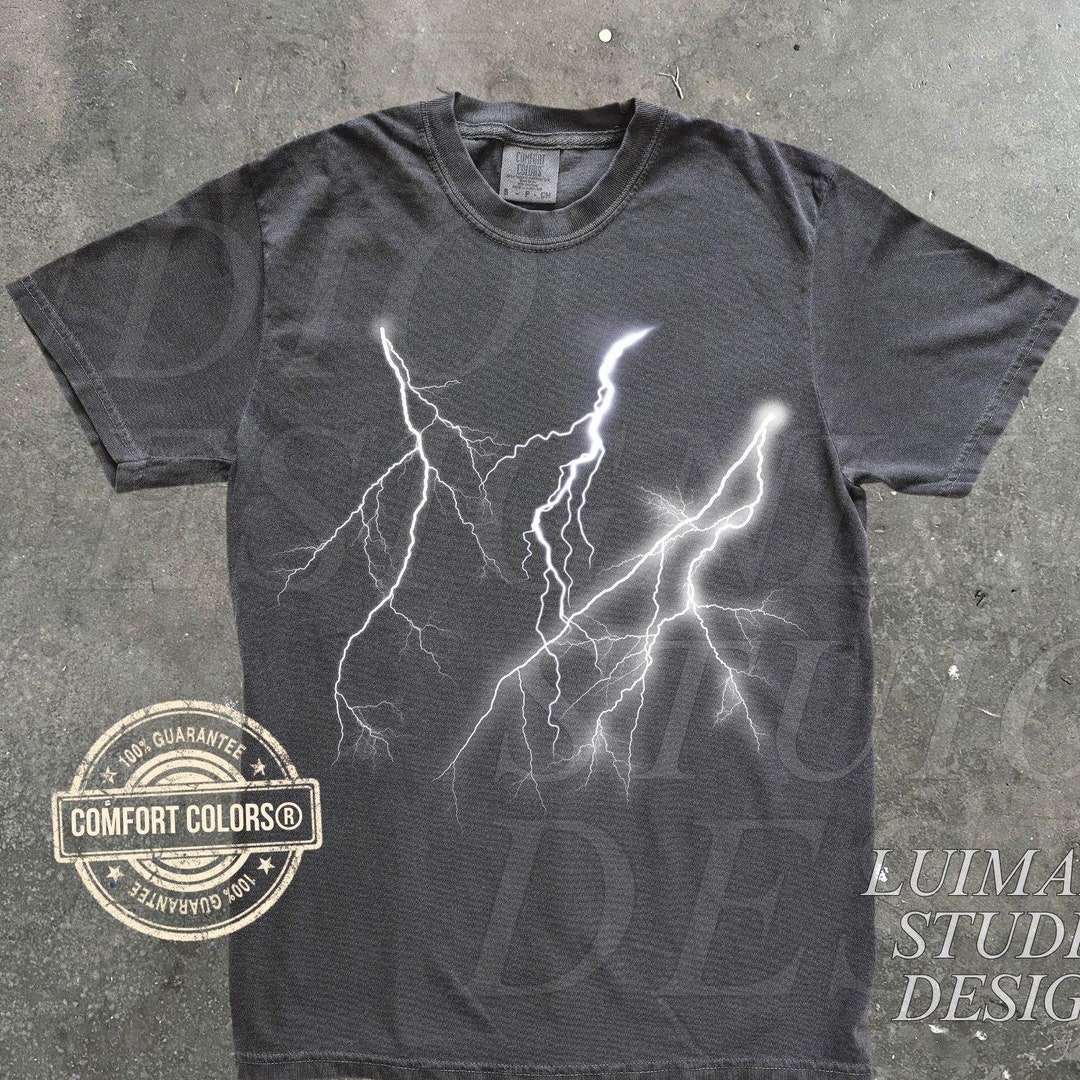 Thunder Vintage Shirt, Tattoo Style, Retro Y2k Storm Lightnings Graphic ...