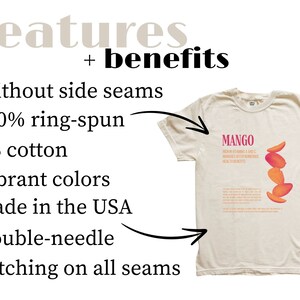 Fruits Mango Retro Graphic Comfort Colors® Mango Tshirt Vintage ...