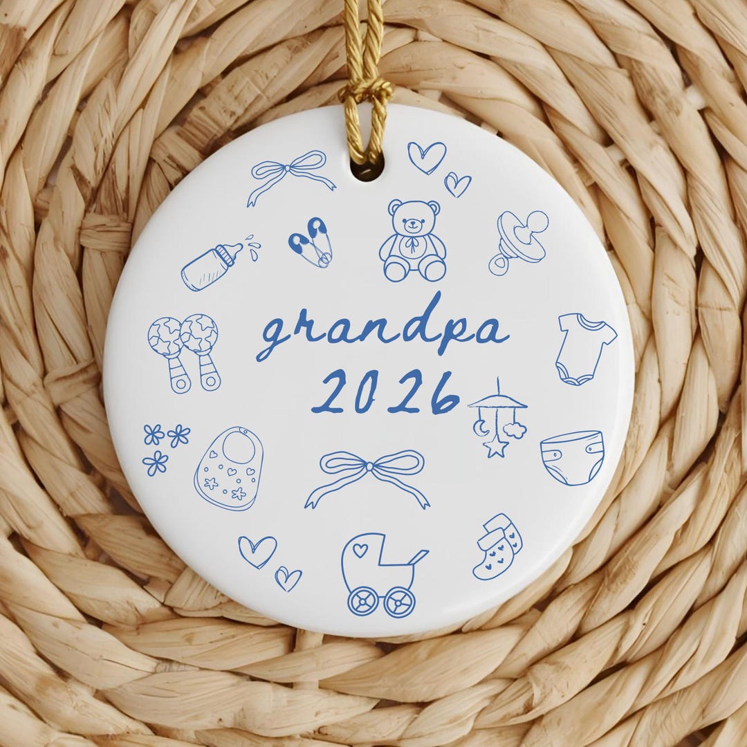 Grandpa Ornament, New Grandpa Gift, Pregnancy Reveal, Baby Announcement ...