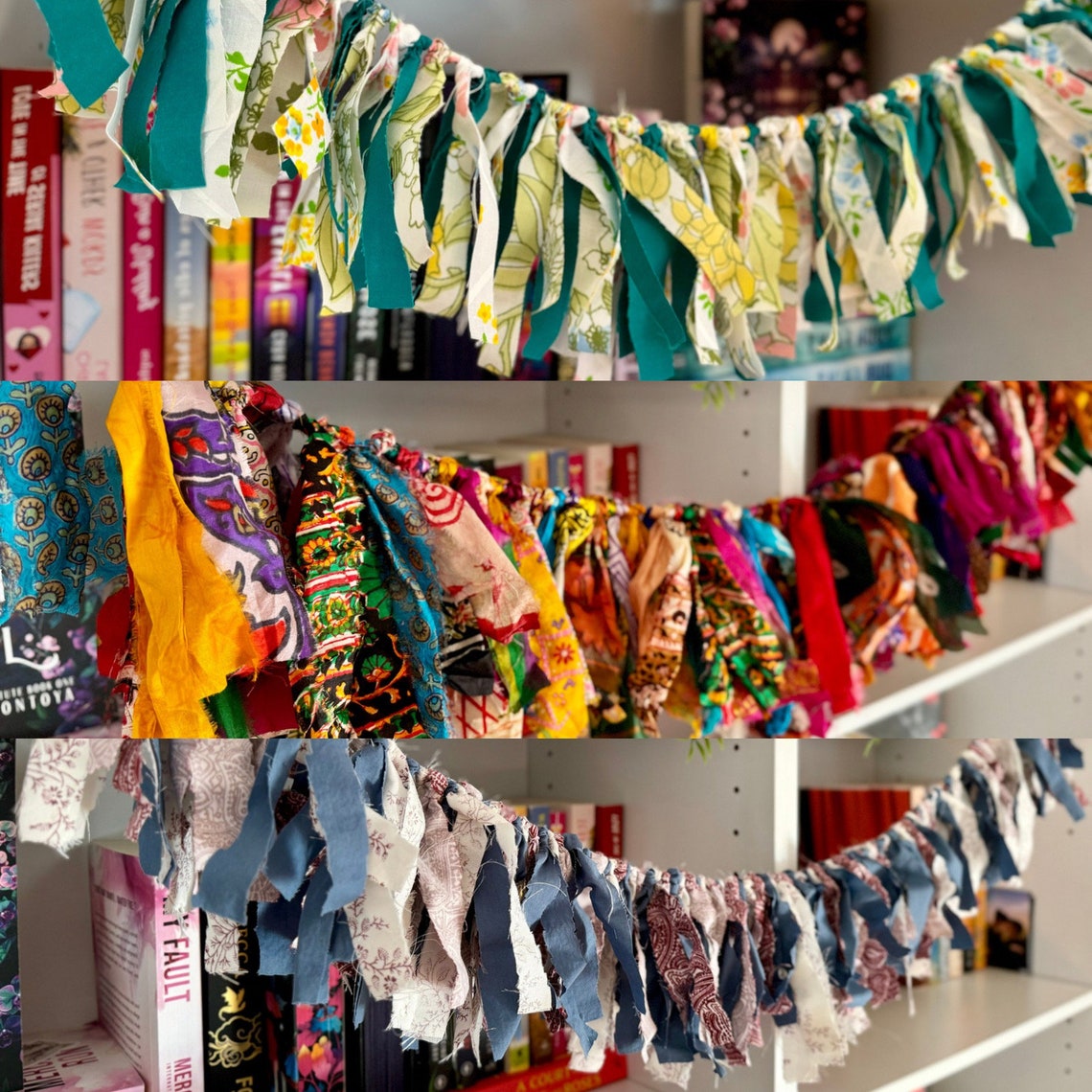 Handmade Fabric Banners From Recycled Scraps Home Decor Birthday Party ...
