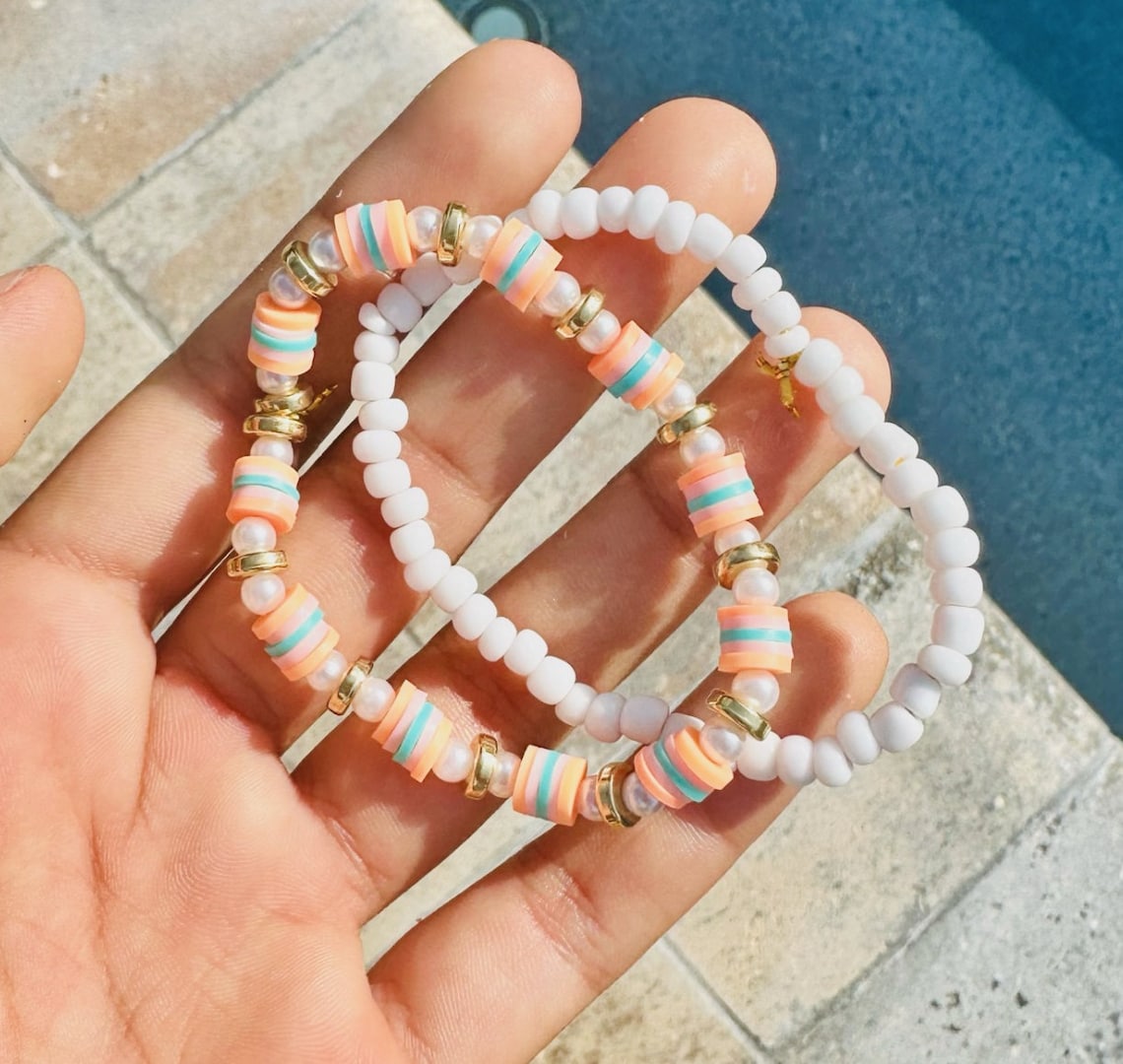 Summer Clay Bead Bracelet - Etsy