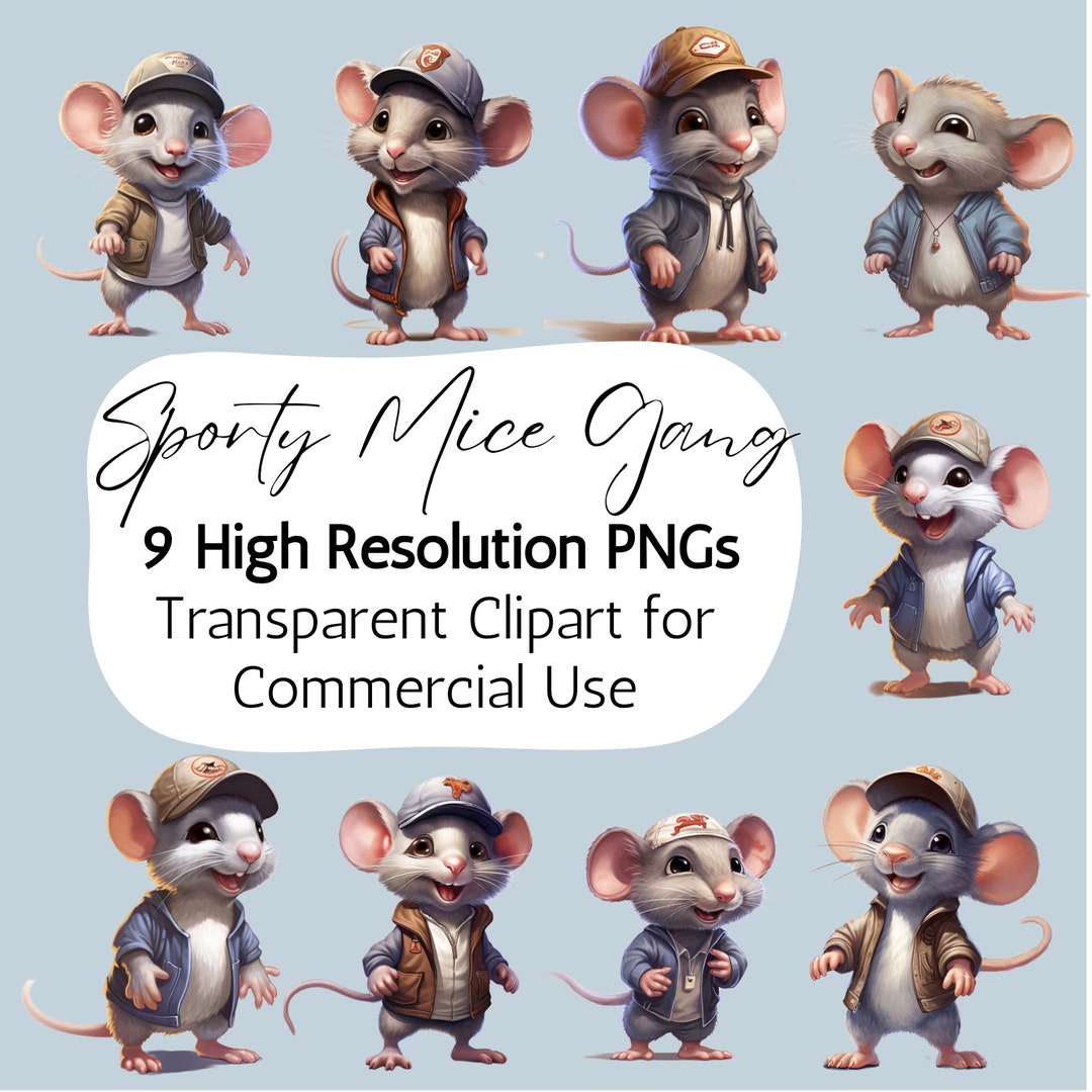 Pixar-style Mice, Cute Mouse Clip Art, Cartoon Animal Illustration ...