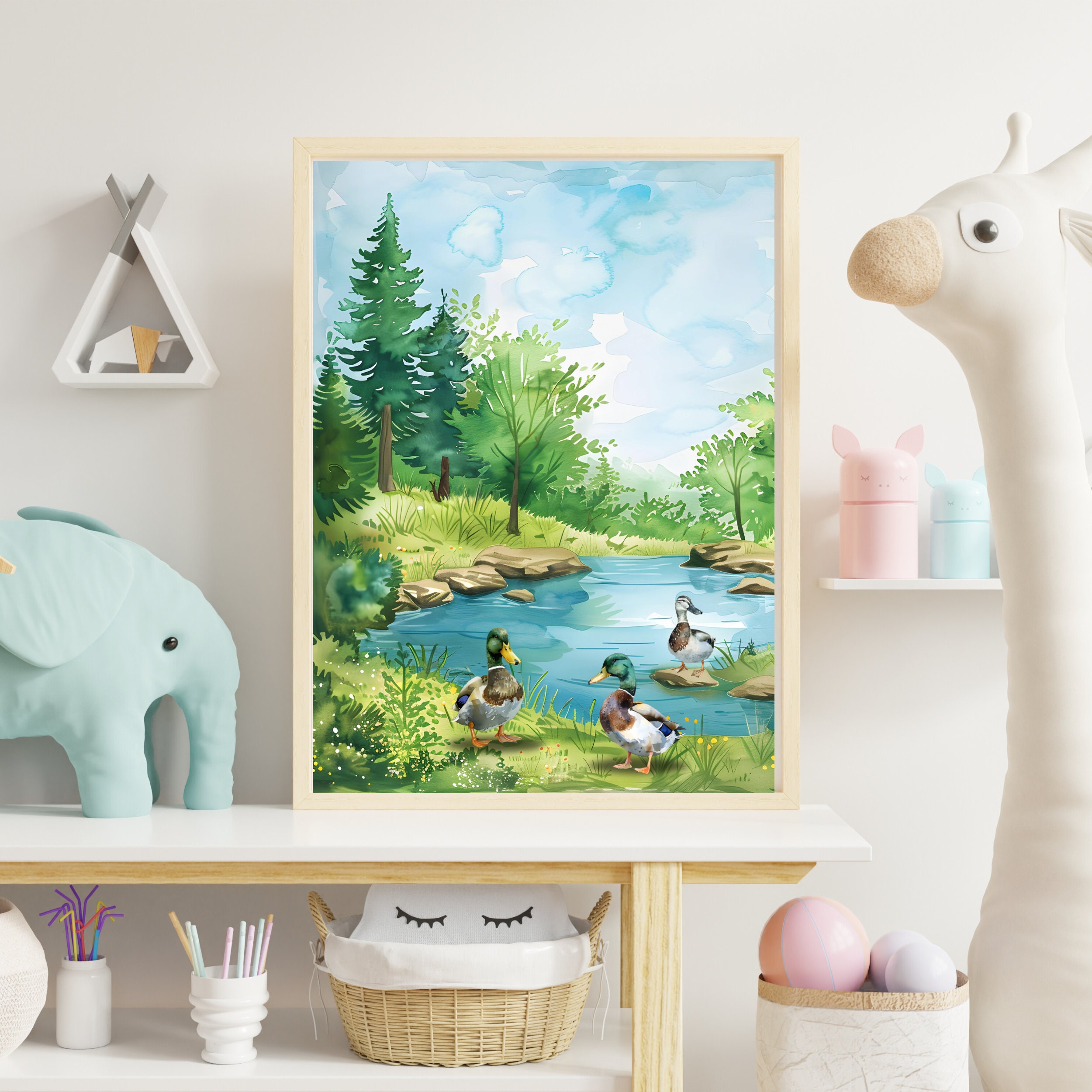 Woodland Ducks Clipart, Watercolor Forest Animals, Wild Woodland Ducks ...