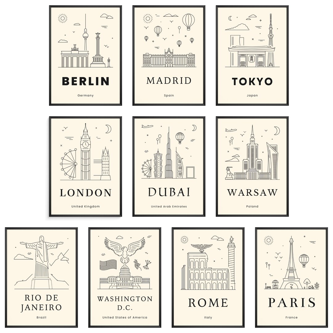 MJ-GRAPHICS® - Travel Poster - City Poster With Landmarks - Gallery ...