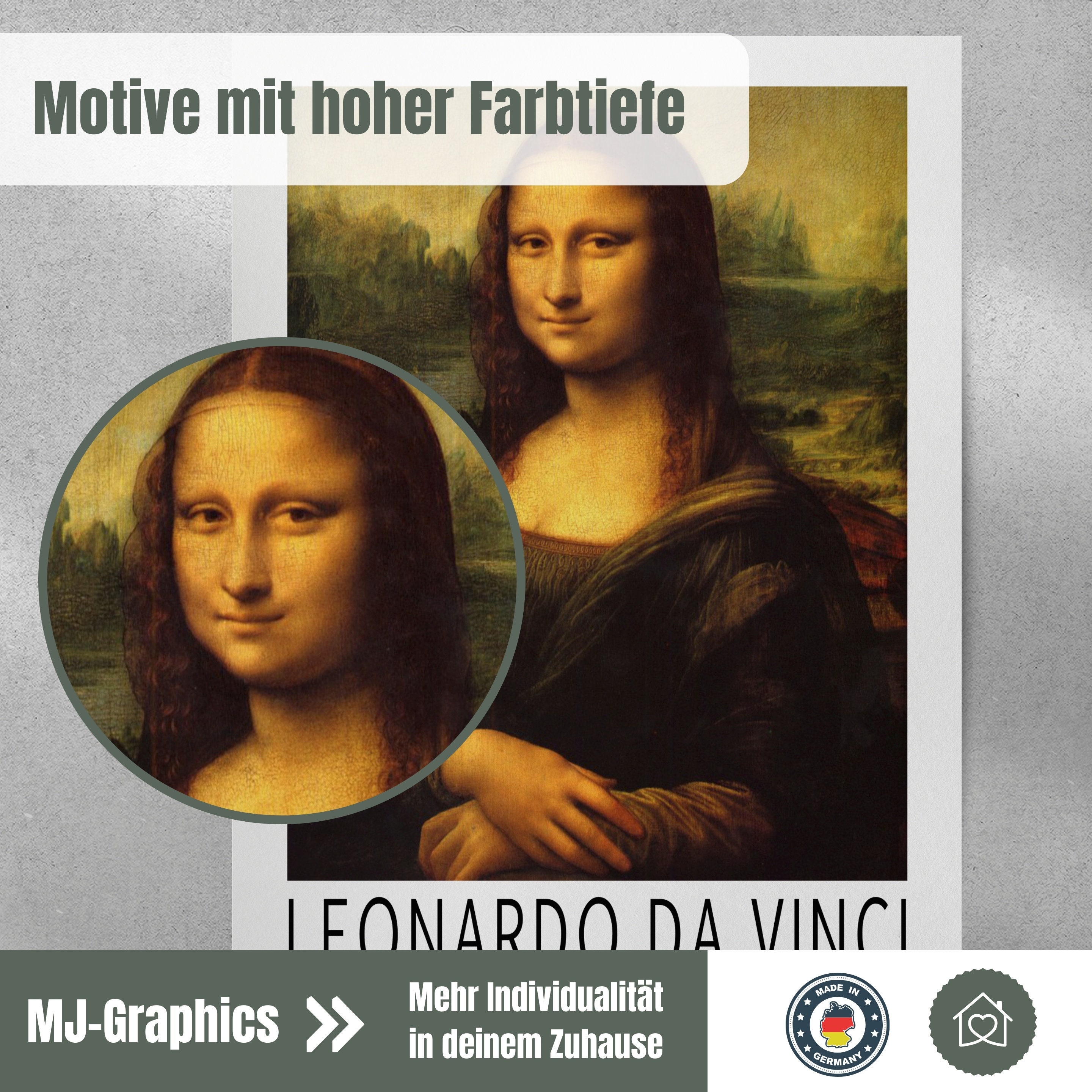 MJ-GRAPHICS® Poster Mona Lisa La Joconde Art Print - Leonardo Da Vinci ...