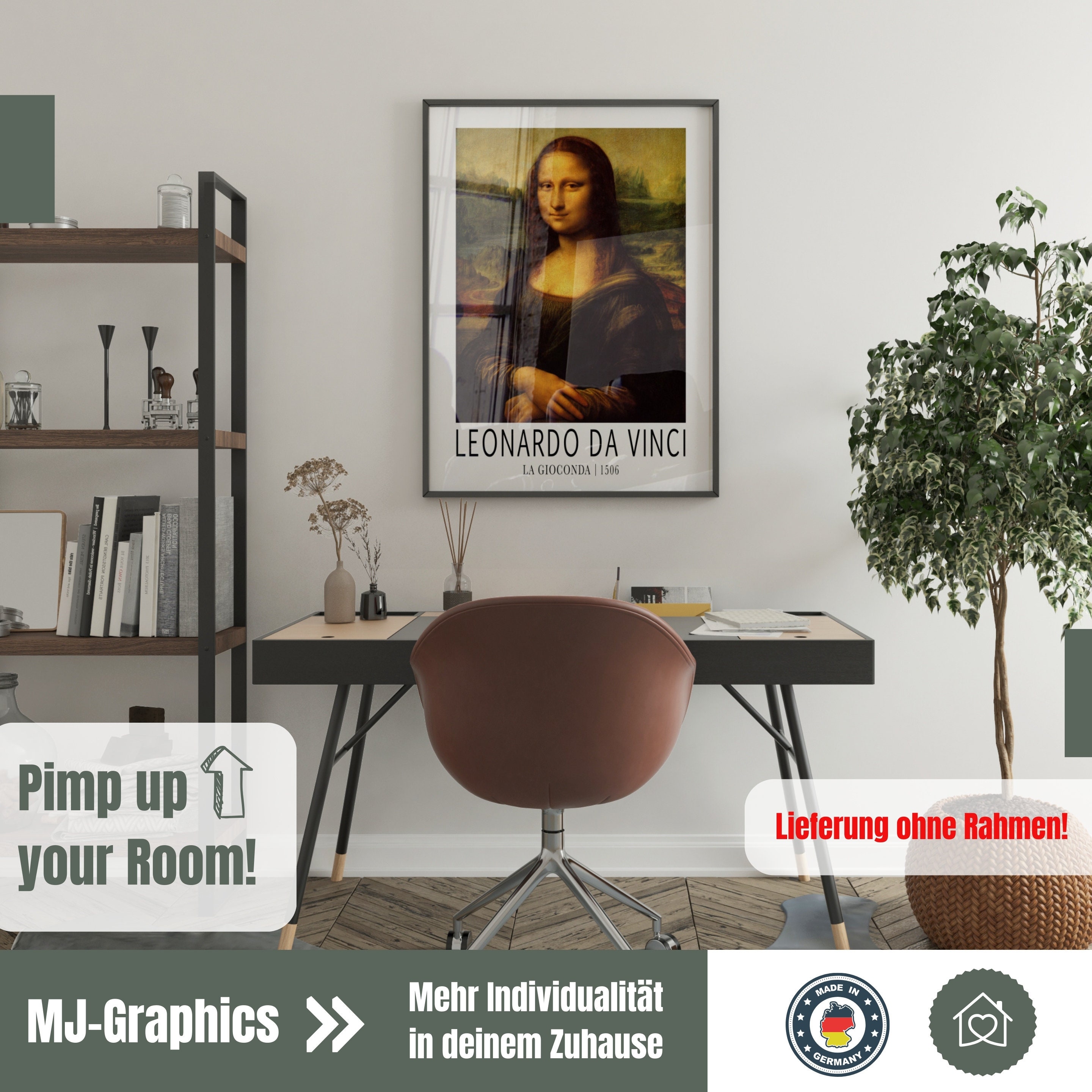 MJ-GRAPHICS® Poster Mona Lisa La Joconde Art Print - Leonardo Da Vinci ...