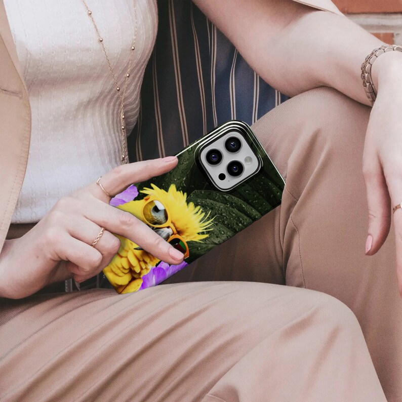 Funny Parrot Phone Case Colorful Feather Cover for iPhone 15pro, 14, 13 ...