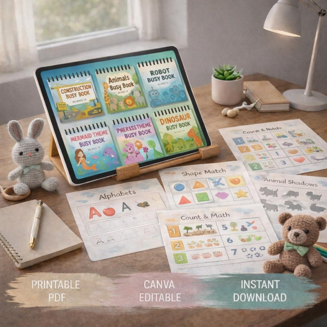 Printable Busy Book Bundle for Kids | Activity Books & Learning Games ...