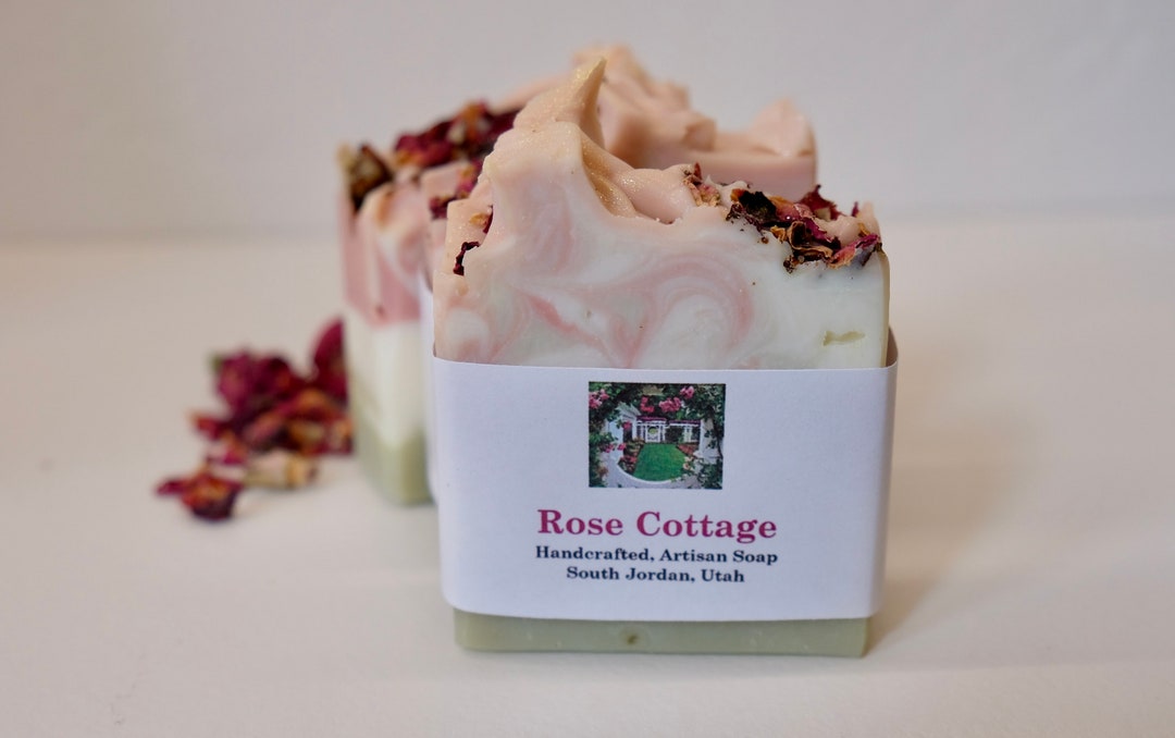 Rose Cottage Soap Handmade Hydrating All Natural Artisan Nearly Naked Soapery - Etsy