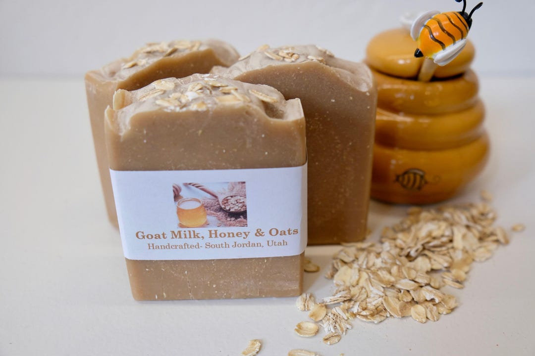 Goat Milk, Honey & Oats Soap - Handmade Hydrating All Natural Artisan ...