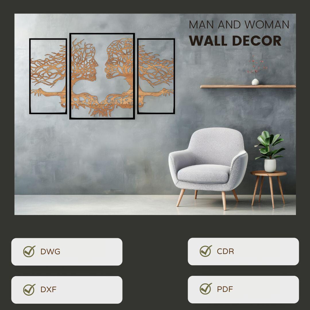 Tree of Life CNC Couple Wall Decor, Tree of Life Cnc, Woman and Man Cnc ...