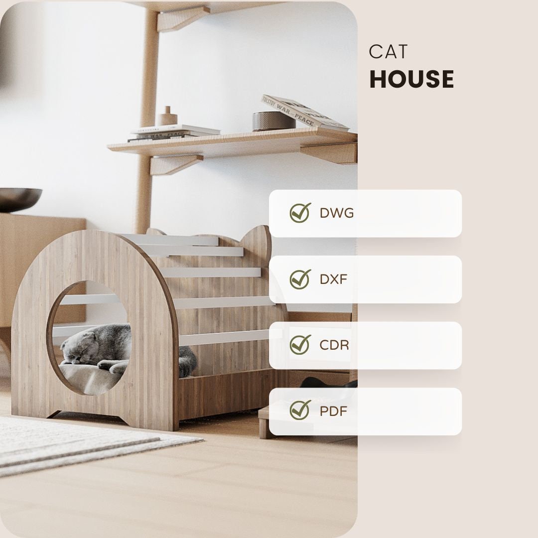Modern Circular CNC Cat House, Cat House, Pet House, Modern Cat House ...