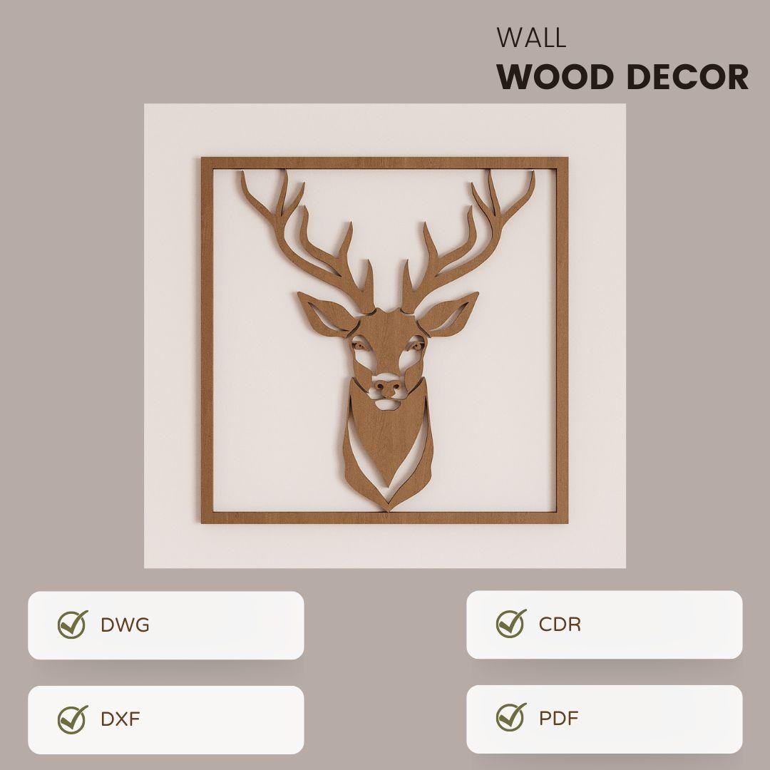 Elegant Wood Deer Wall Art - Rustic Home Decor - Unique Vector Cnc ...