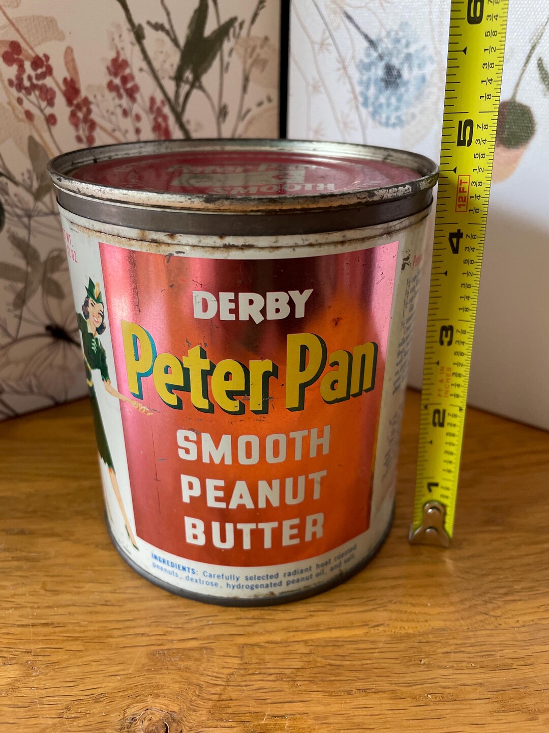 Vintage DERBY FOODS Peter Pan Brand Peanut Butter Tin Metal Can and Lid ...