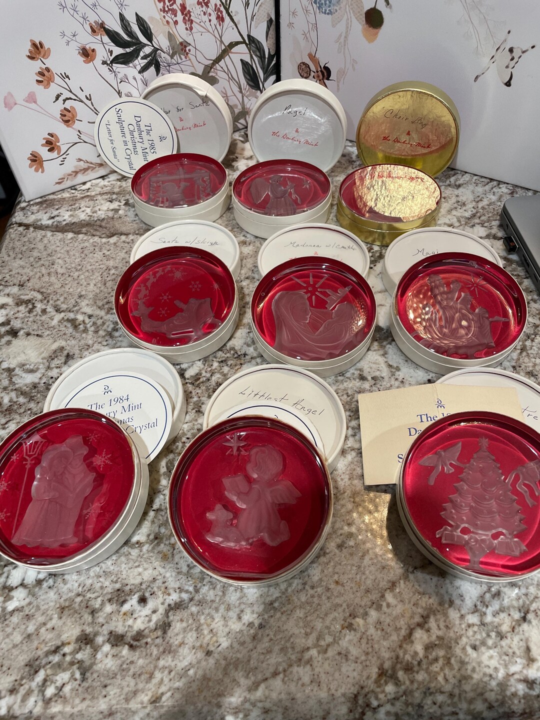 Vintage Lot of 9 Danberry Mint Paperweights Carolers Santa Sleigh ...
