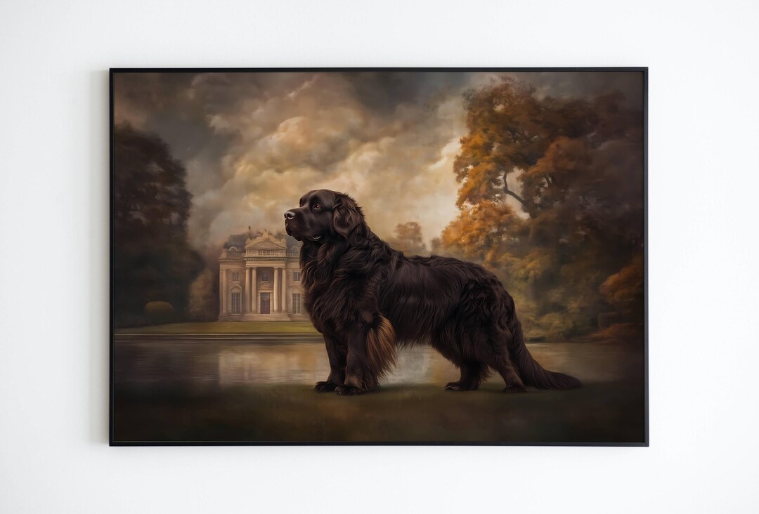 Newfoundland Guards Estate | Vintage Dog Painting | Rustic Cottage ...