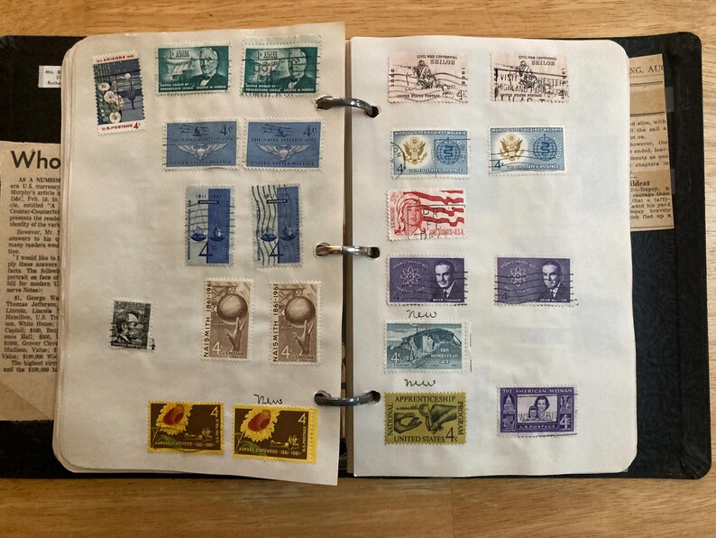 Vintage Stamp Collection: Small 3 Ring Binder With US Postal Stamps - Etsy