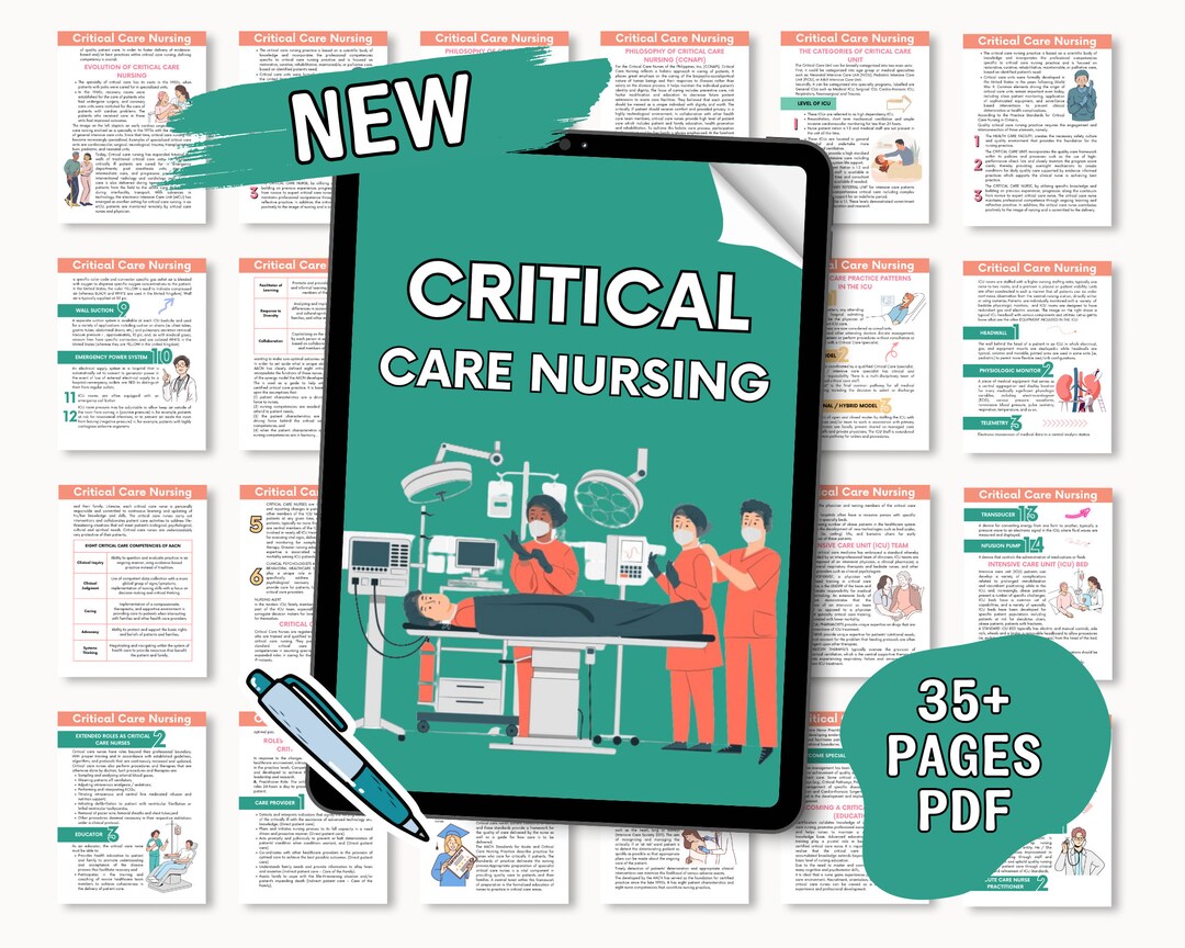 Critical Care Notes 2024 Edition, ICU Study Guide, Med Surg, Nursing ...