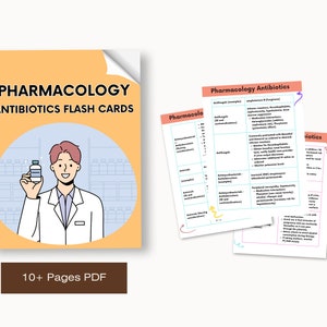 Pharmacology Antibiotic Flashcards Bundle, Nursing Pharmacology ...