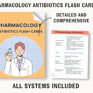 Pharmacology Antibiotic Flashcards Bundle, Nursing Pharmacology ...