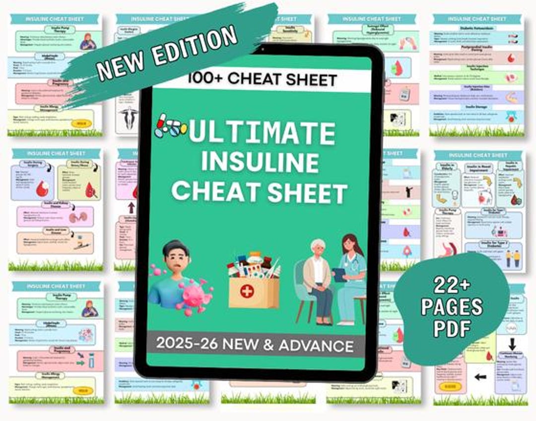 Insulin Cheat Sheet: Diabetes Nursing Study Guide (digital Download ...
