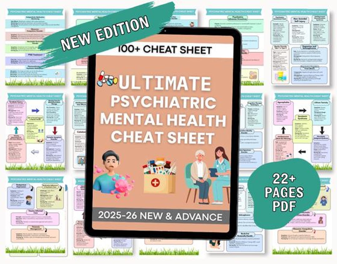Psychiatric Mental Health Cheat Sheet | 100+ Nursing Study Guide ...