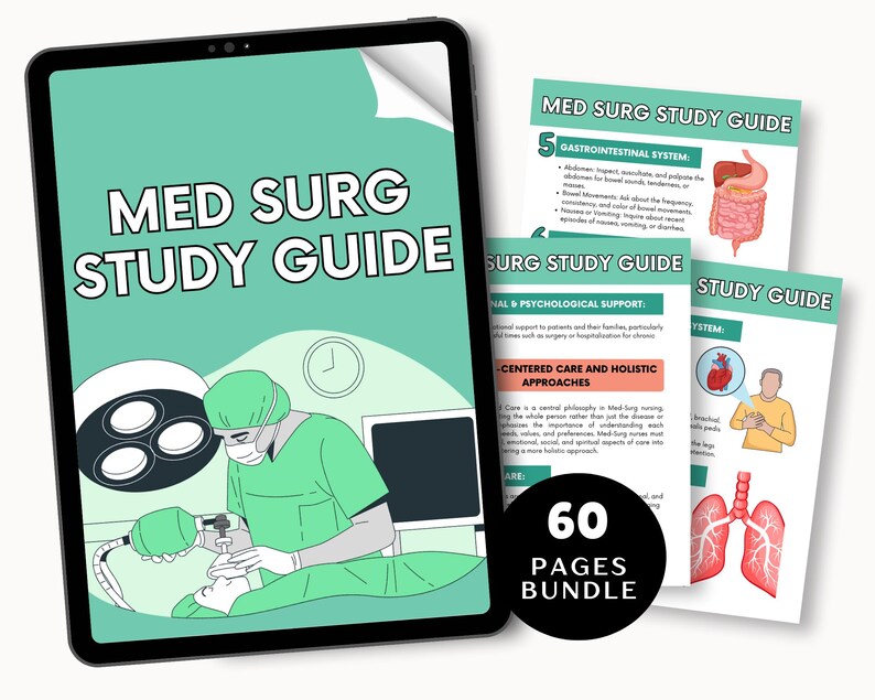 Med-surg Nursing Study Guide: 60+ Pages, Comprehensive Notes (PDF) - Etsy