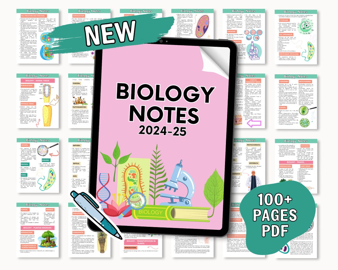 Comprehensive Biology Notes: College Study Guide (PDF) - Etsy