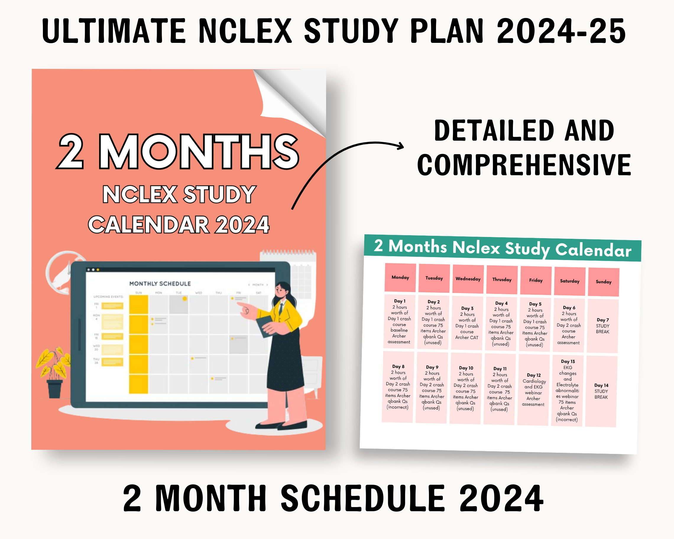 Nclex Study Plan, Nclex Prep 2 Months, Nclex Study Schedule, Nclex ...