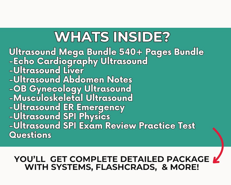 Ultrasound School Study Guide Bundle: SPI, Abdomen, Echo (digital ...
