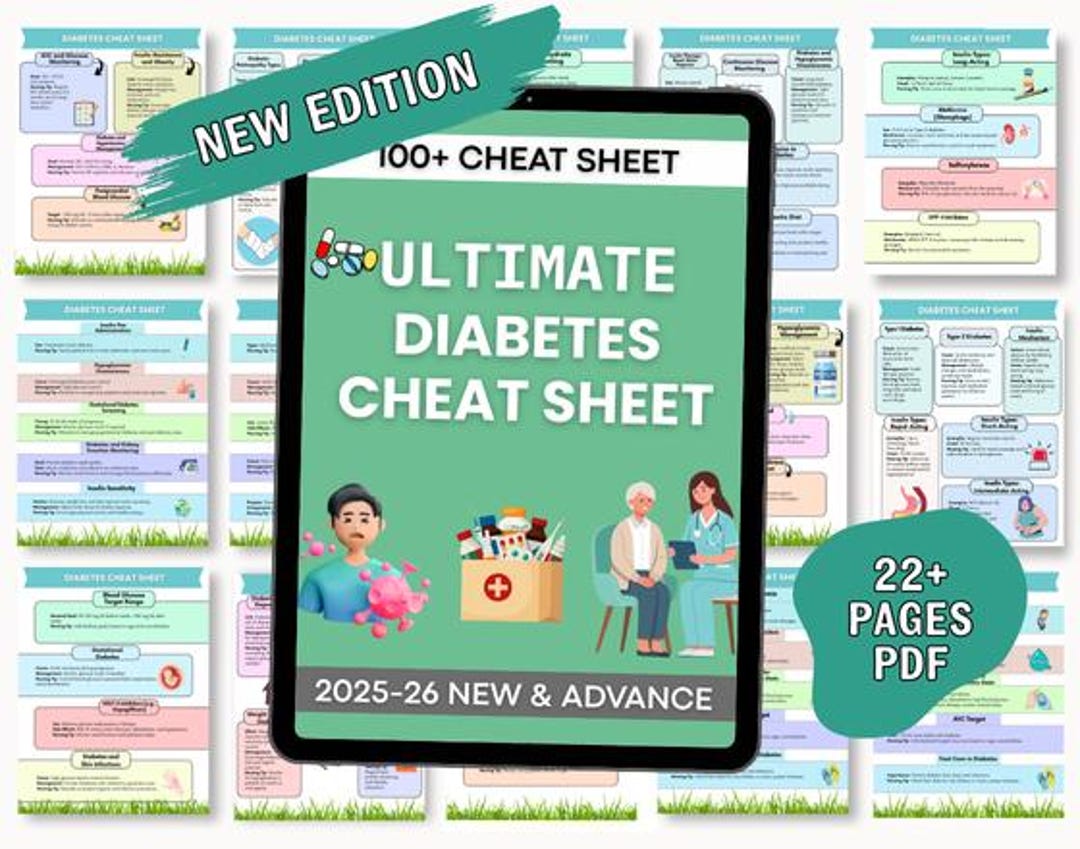 Diabetes Cheat Sheet | Nursing Student Study Guide | Blood Sugar ...