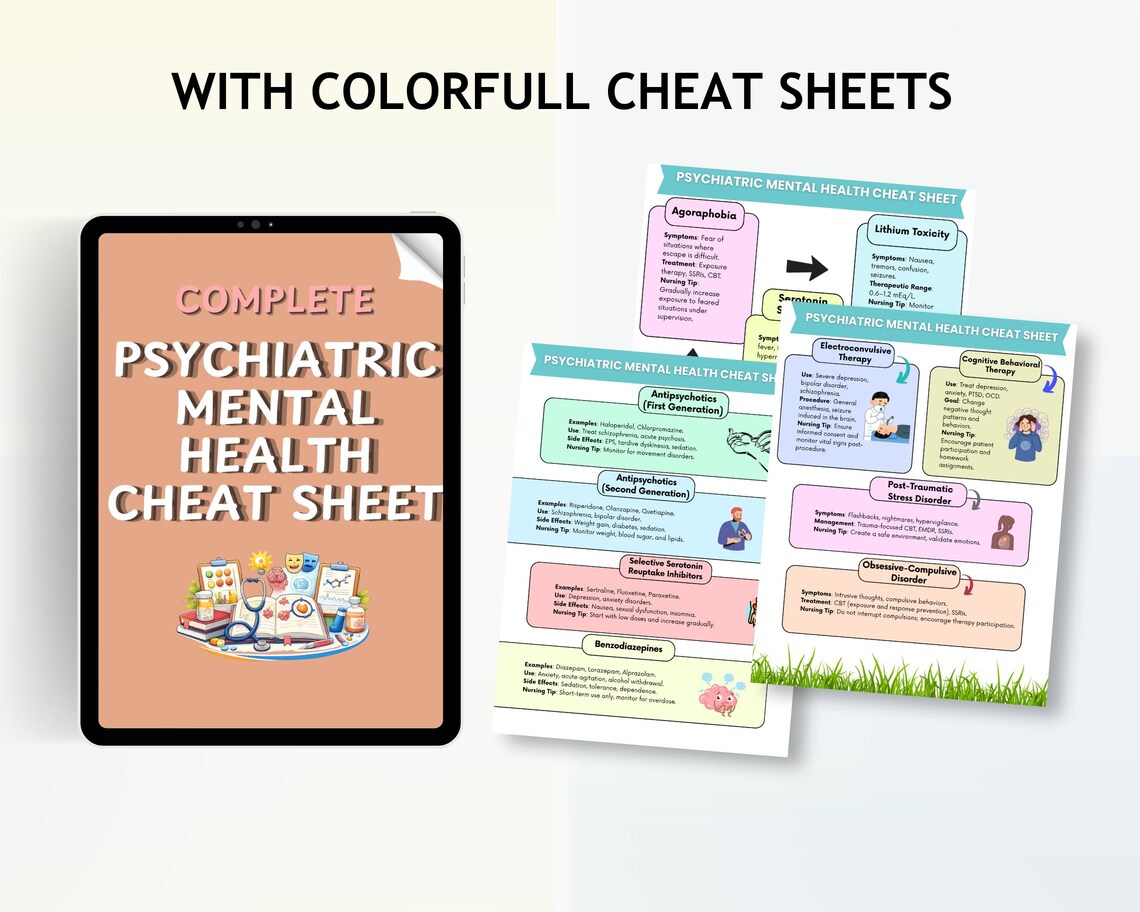 Psychiatric Mental Health Cheat Sheet | 100+ Nursing Study Guide ...