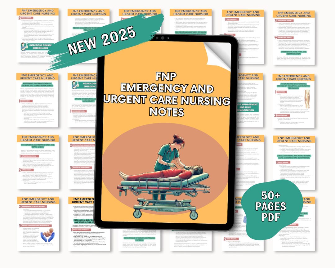 FNP Emergency & Urgent Care Nursing Notes: Study Guide (digital PDF) - Etsy